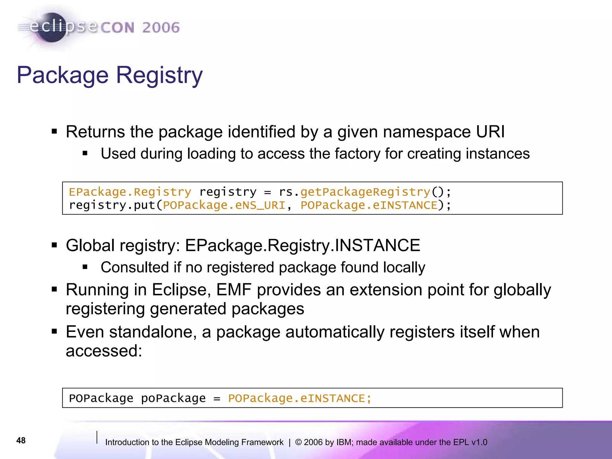 Eclipsecon 2006 Introduction To The Eclipse Modeling Framework Ppt 6907
