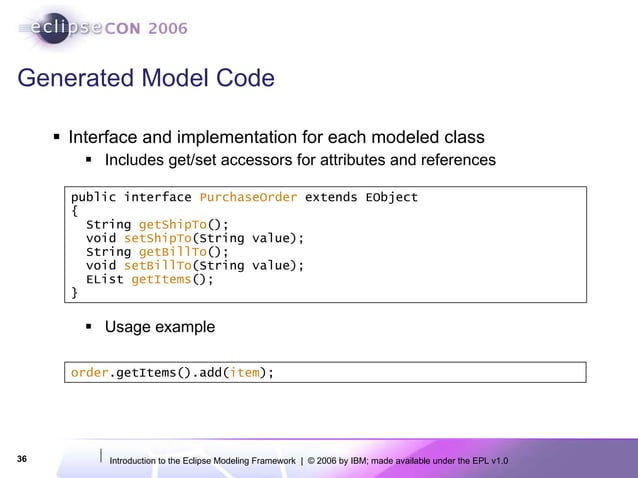 Eclipsecon 2006 Introduction To The Eclipse Modeling Framework Ppt