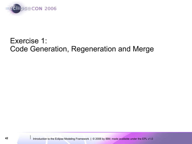 Eclipsecon 2006 Introduction To The Eclipse Modeling Framework Ppt