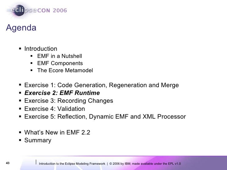 Eclipsecon 2006 Introduction To The Eclipse Modeling Framework