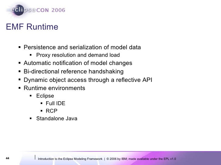 Eclipsecon 2006 Introduction To The Eclipse Modeling Framework
