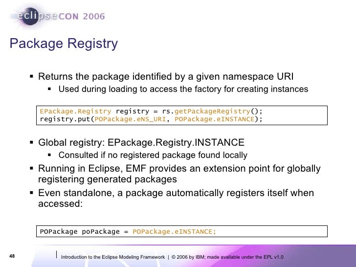 Eclipsecon 2006 Introduction To The Eclipse Modeling Framework