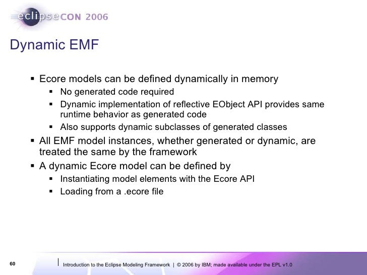 Eclipsecon 2006 Introduction To The Eclipse Modeling Framework