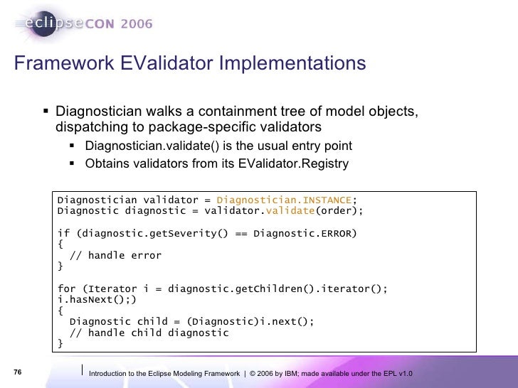 Eclipsecon 2006 Introduction To The Eclipse Modeling Framework