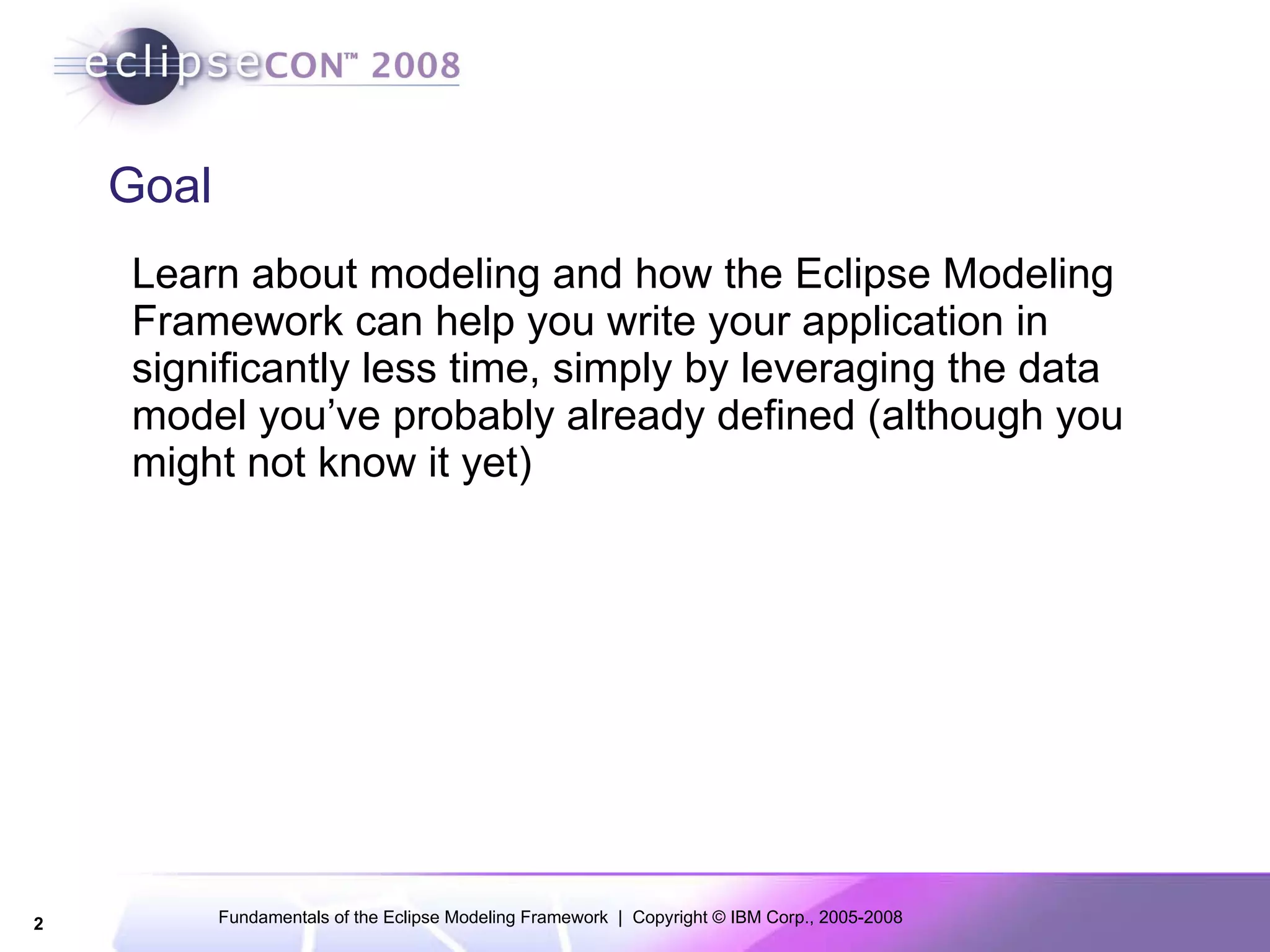 Eclipsecon 2008 Fundamentals Of The Eclipse Modeling Framework Ppt