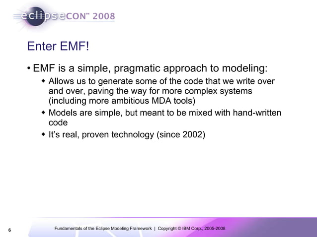 Eclipsecon 2008 Fundamentals Of The Eclipse Modeling Framework Ppt