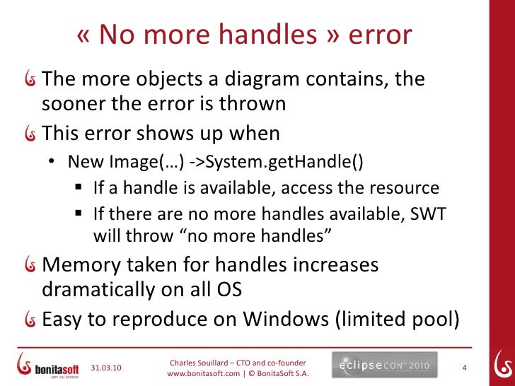 Eclipsecon 2010 - Charles Souillard - BonitaSoft - No More Handles