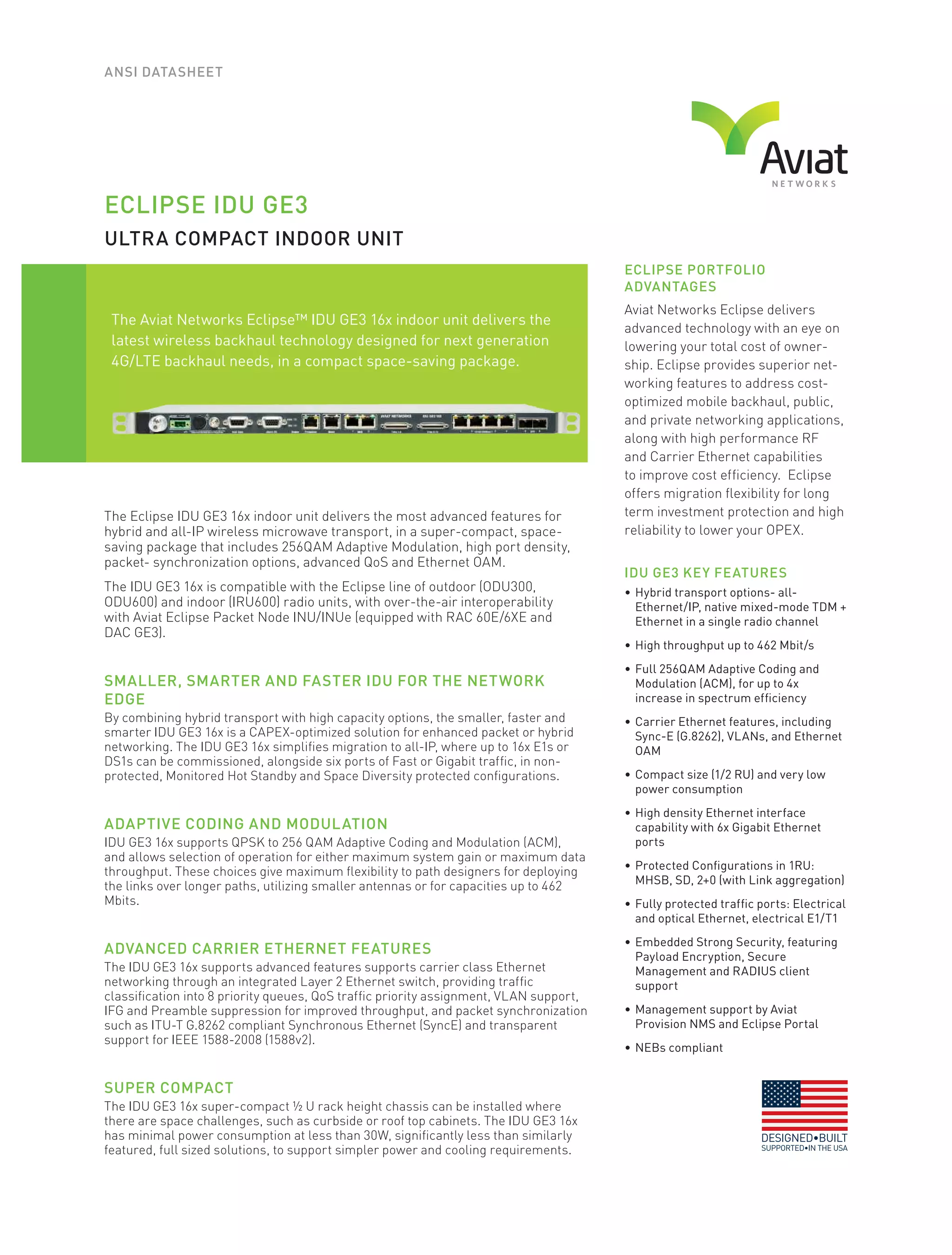 Eclipse idu ge3_16x_datasheet1 | PDF