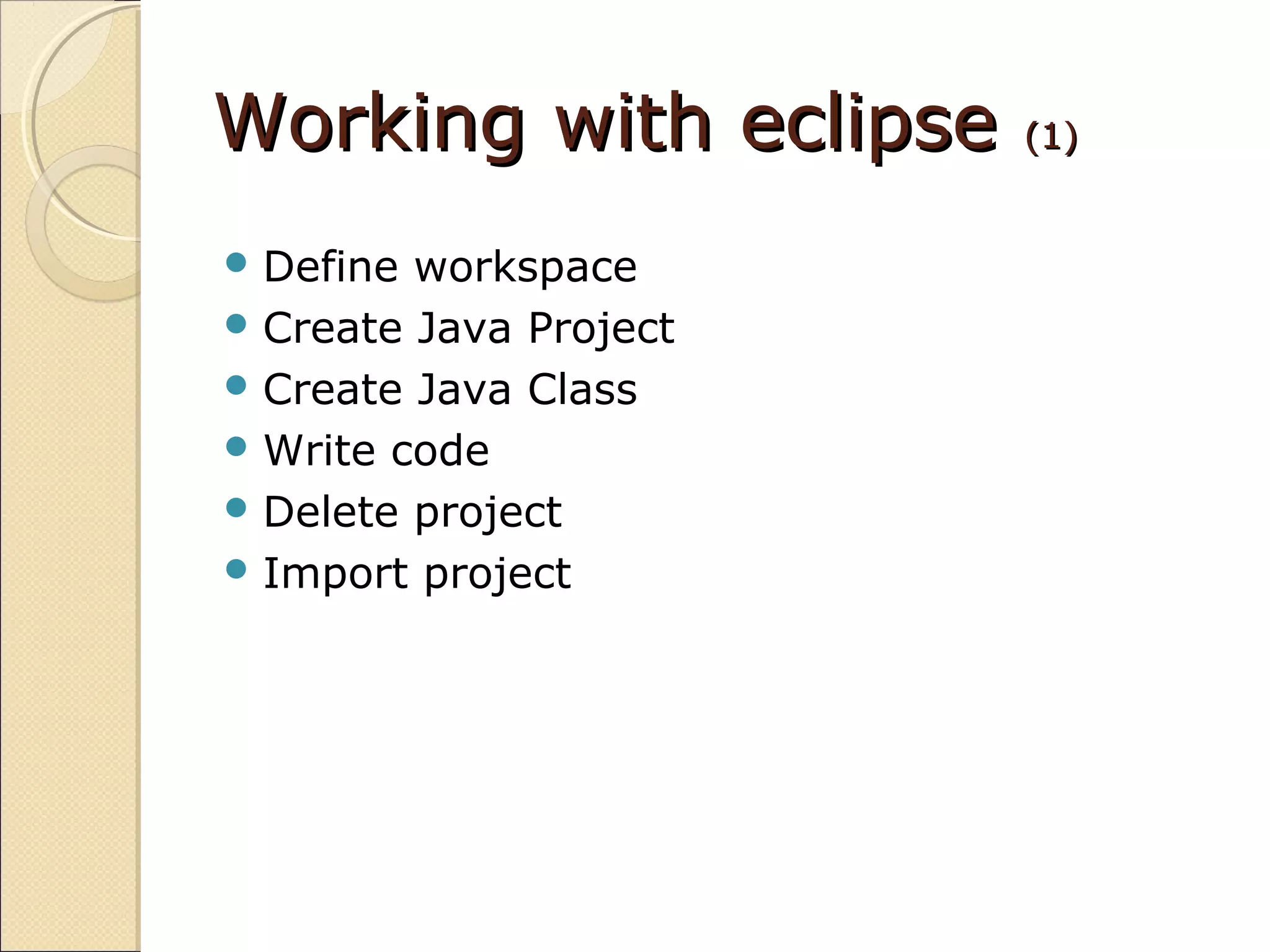 Introduction to Eclipse IDE | PPT | Operating Systems | Computer Software and Applications