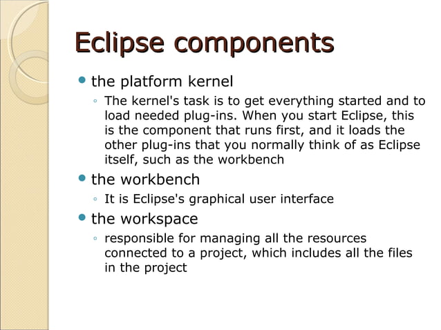 Introduction to Eclipse IDE | PPT | Operating Systems | Computer Software and Applications