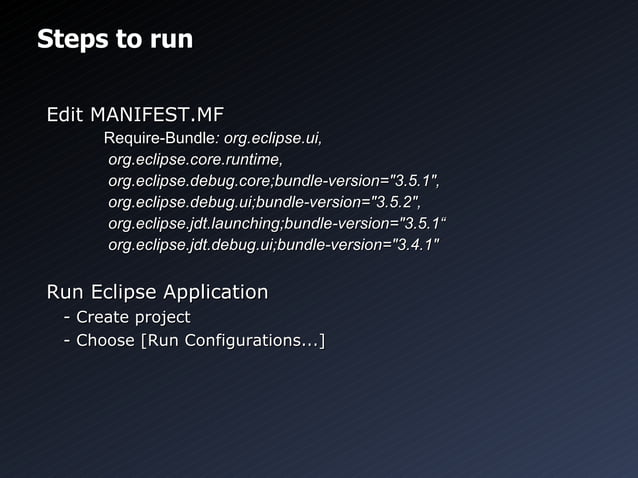 Eclipse Launching Framework | PPT | Free Download