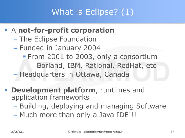 Eclipse Modeling & MoDisco - An Introduction to Modeling and (Model Driven) Reverse Engineering ...