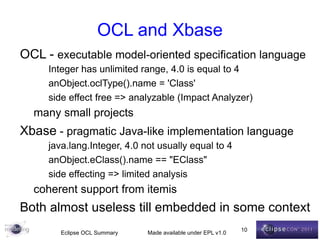 Eclipse OCL Summary | PPT