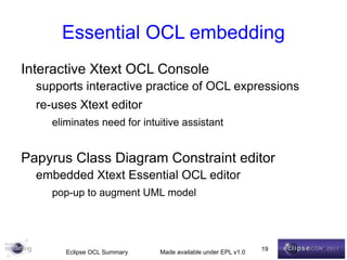 Eclipse OCL Summary | PPT