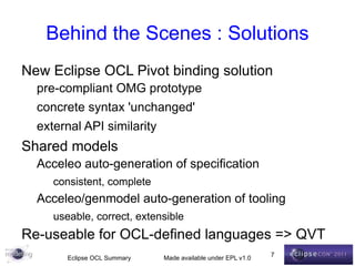 Eclipse OCL Summary | PPT