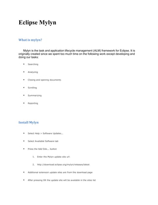 Eclipse plug in mylyn & tasktop | PDF