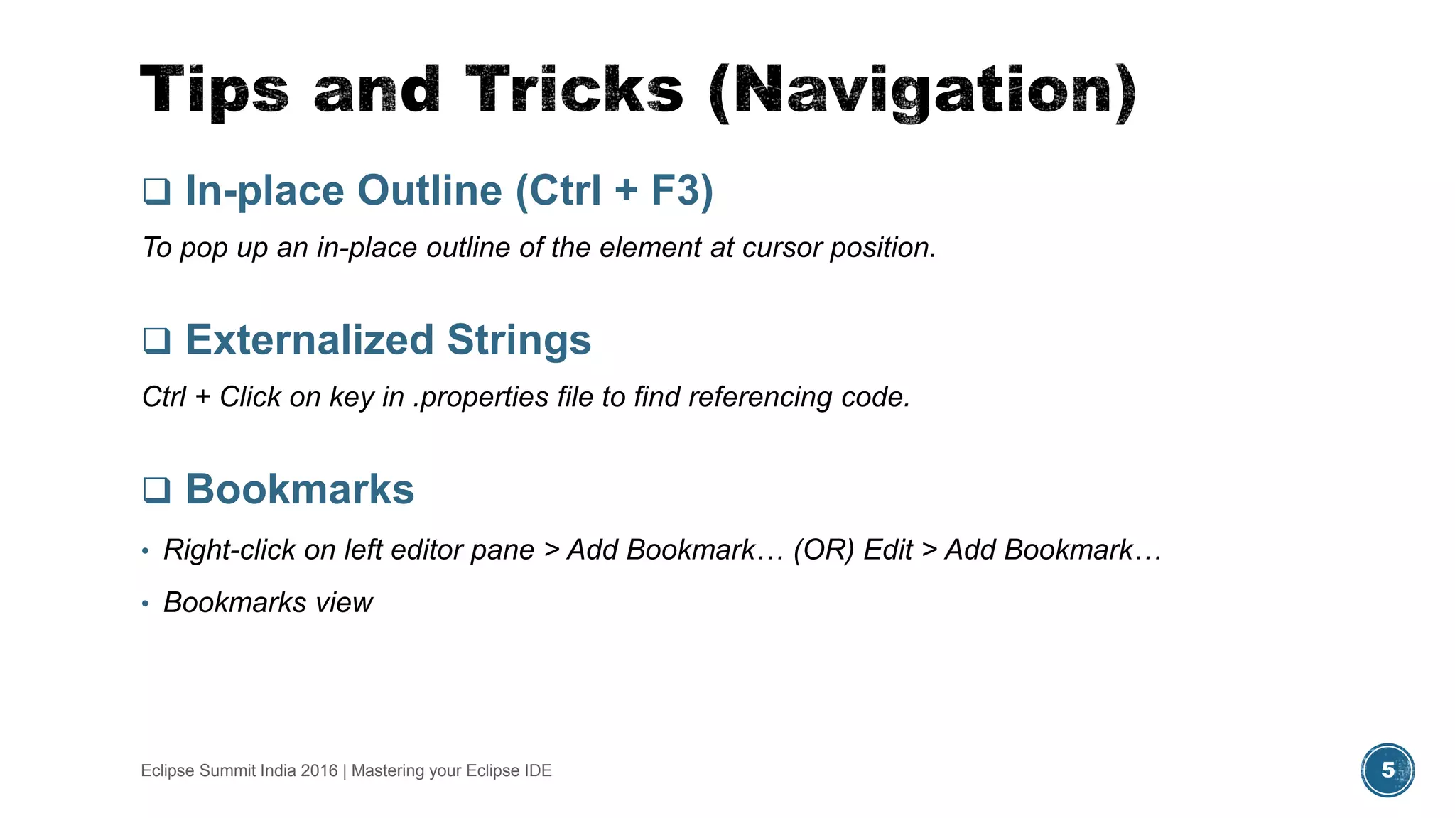 Mastering Your Eclipse Ide Tips Tricks Java 8 Tooling And More Ppt