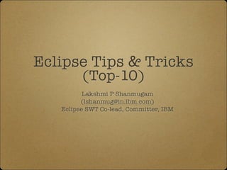 Eclipse tips & tricks | PDF