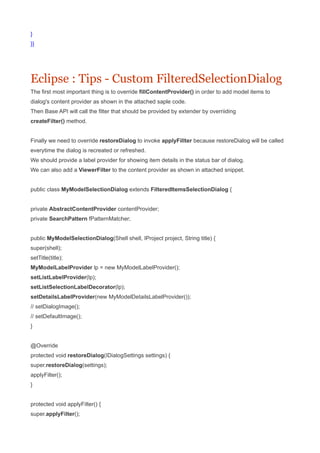 Eclipse Tricks | ODT