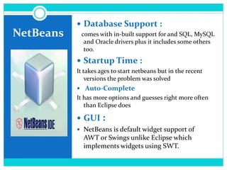 Eclipse vs Netbeans | PPT