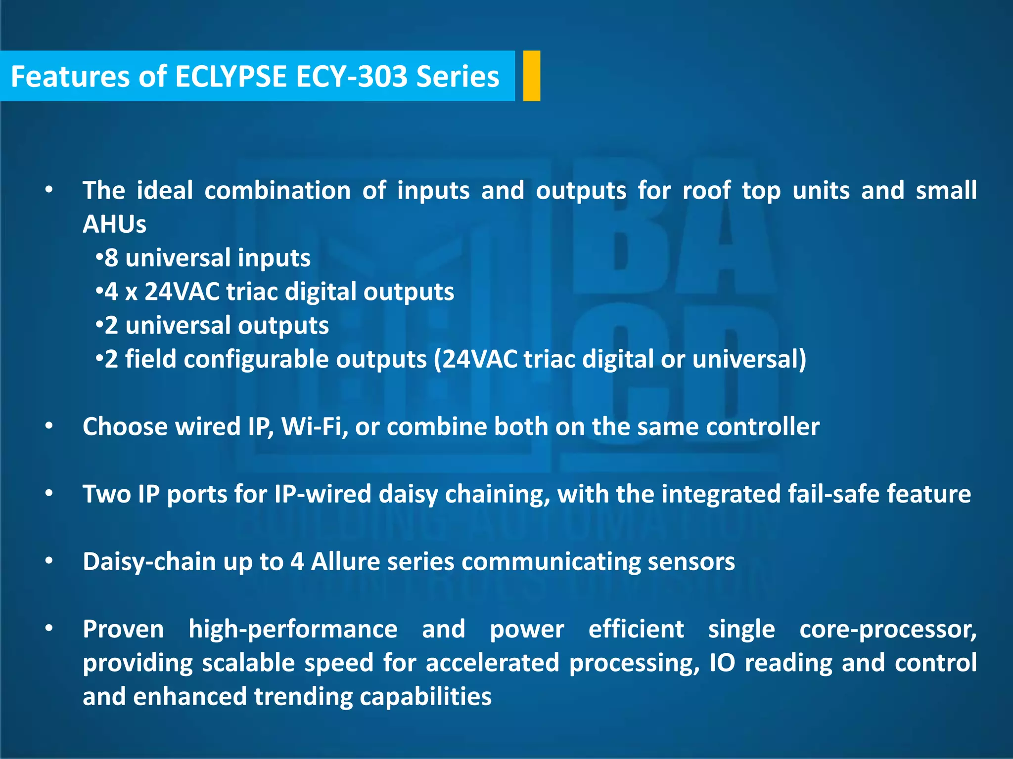 Eclypse connected equipment controllers (ecy 303 series) | PPTX