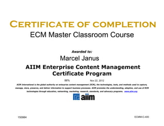 ECM Master Classroom Course | PPT