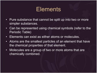 Elements Compounds and Mixtures | PPTX | Chemistry | Science