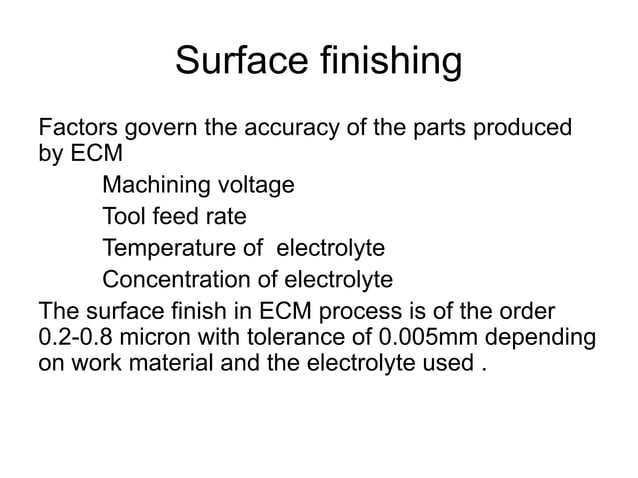 Electro Chemical Machining Process | PPTX | Chemistry | Science