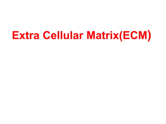 ecm-extra cellular matrix and its function.pptx | Biological Sciences | Science
