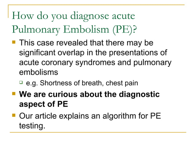 Pulmonary Embolism | PPT