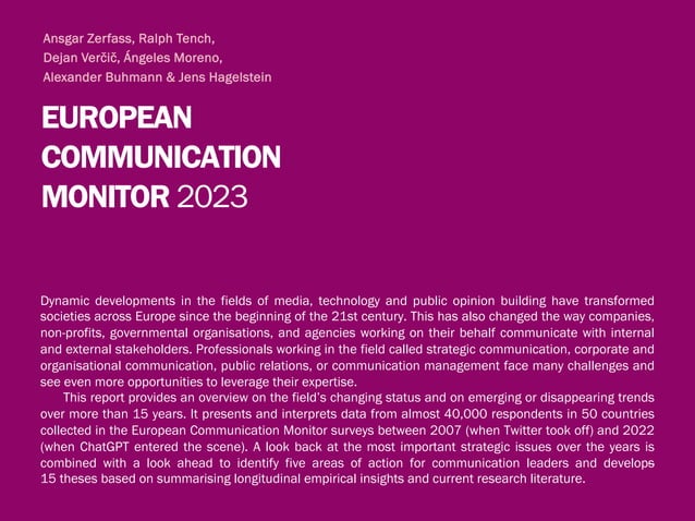 European Communication Monitor 2023 | PPT