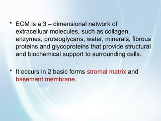 Extracellular matrix biochemistry project | PPT