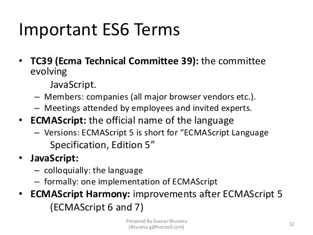 Understanding Ecma Script 6 Javascript By Gaurav Khurana