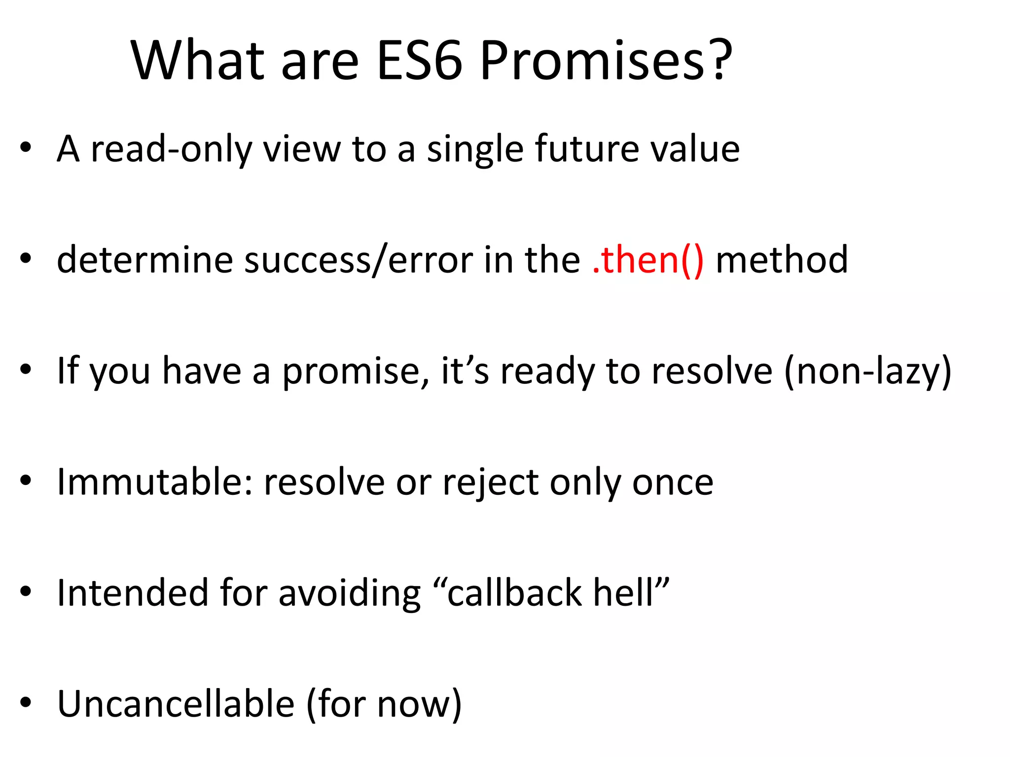 ECMA5 and ES6 Promises | PPTX