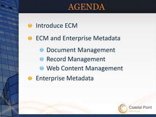 ECM And Enterprise Metadata in SharePoint 2010 | PPTX | Internet | Computing