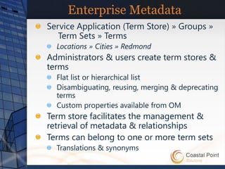 ECM And Enterprise Metadata in SharePoint 2010 | PPT