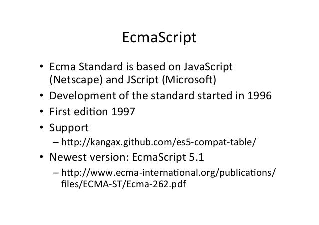 Short intro to ECMAScript