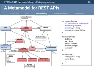 Metamodeling vs Metaprogramming, A Case Study on Developing Client Libraries for REST APIs | PPT
