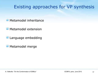 On the Combination of Domain Specific Modeling Languages | PPT
