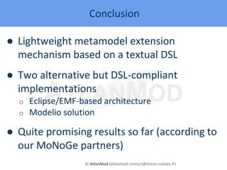ECMFA 2015 MoNoGe metamodel extension | PPT