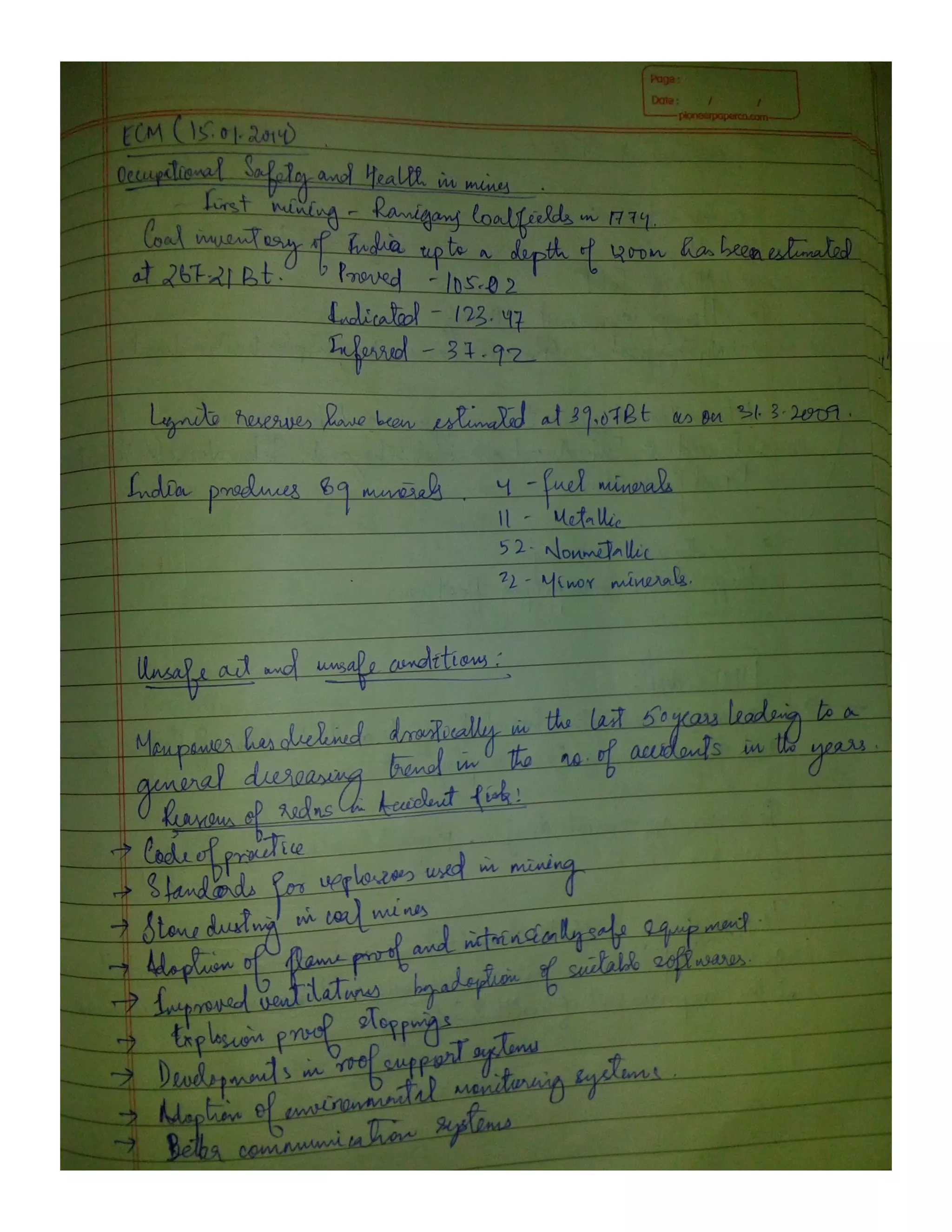 ECO FRIENDLY MINING full notes mid sem (1) | PDF