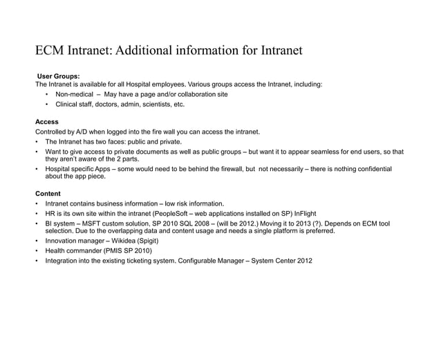 Ecm implementation planning_workshop_hospital_sample | PPT