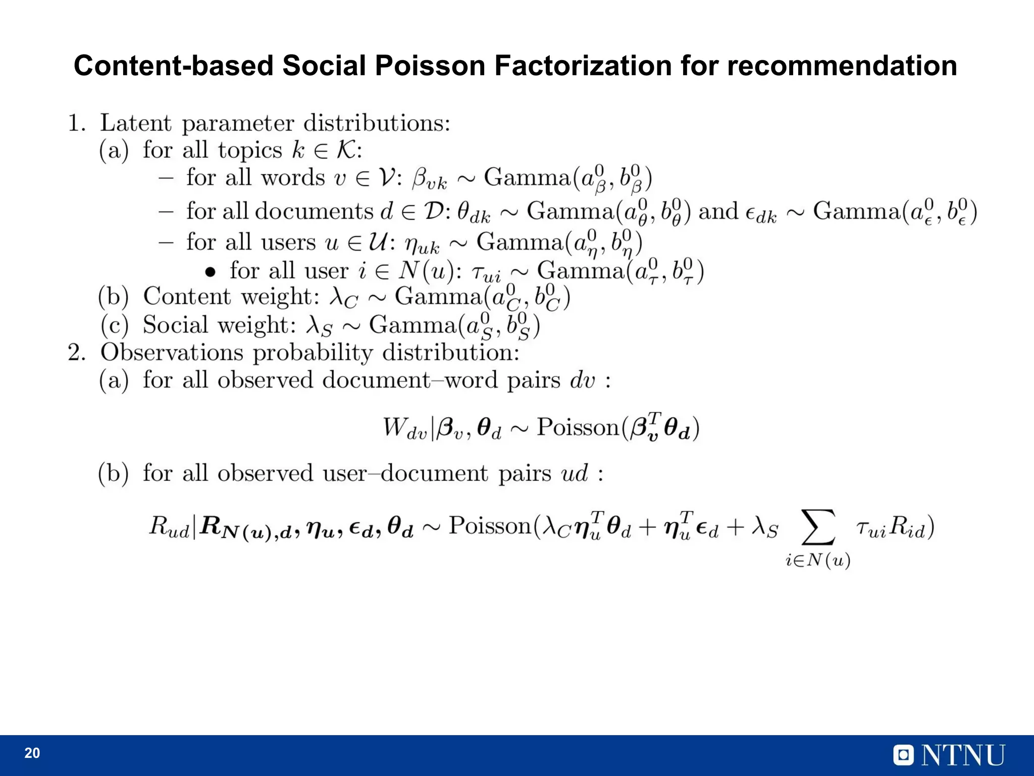 Content-Based Social Recommendation with Poisson Matrix Factorization (ECML-PKDD 2017) | PPT
