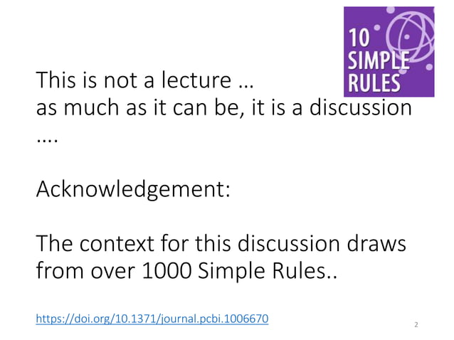 The Most Important Ten Simple Rules | PPTX