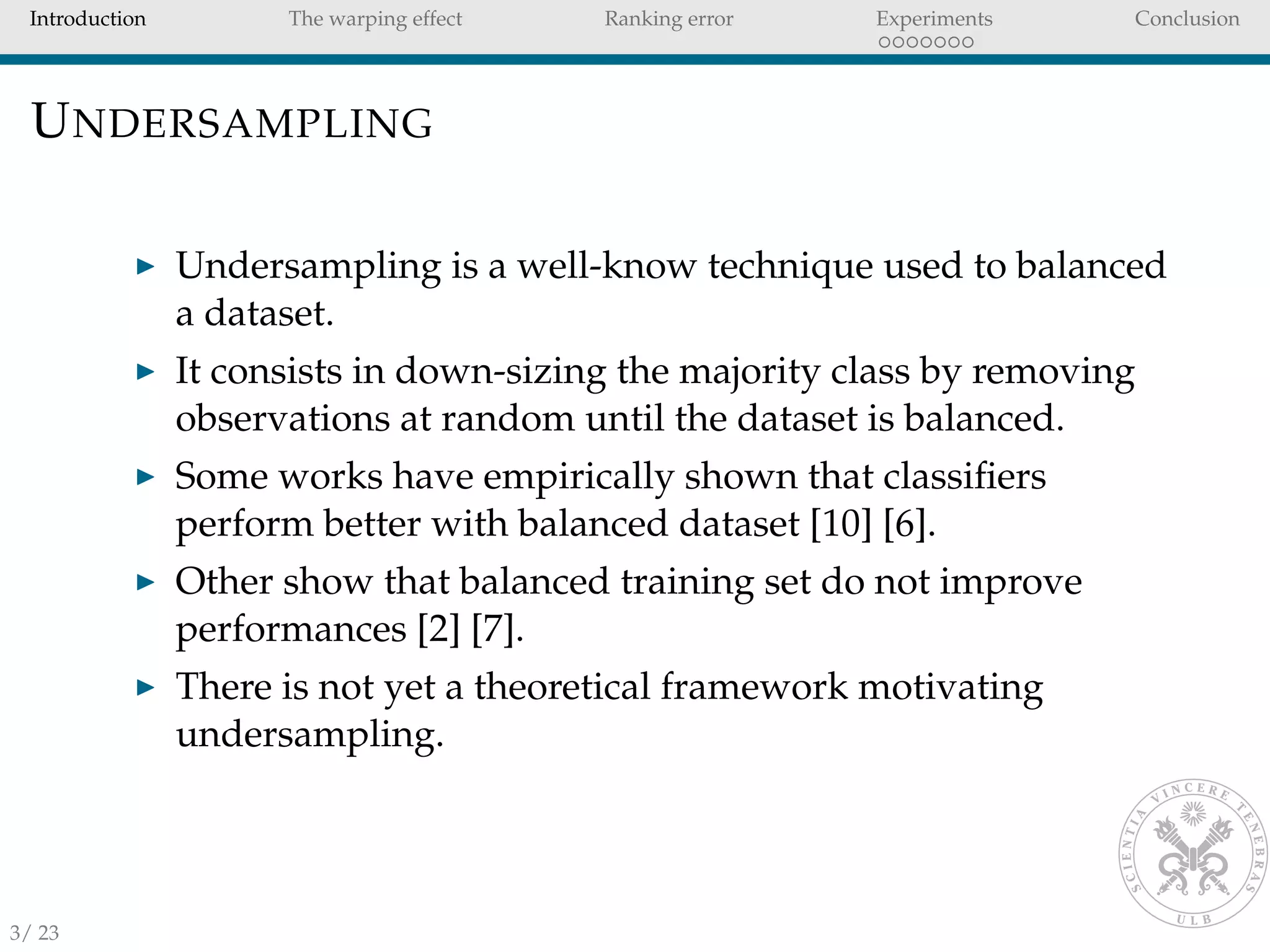 When is undersampling effective in unbalanced classification tasks? | PDF