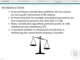 When is undersampling effective in unbalanced classification tasks? | PDF