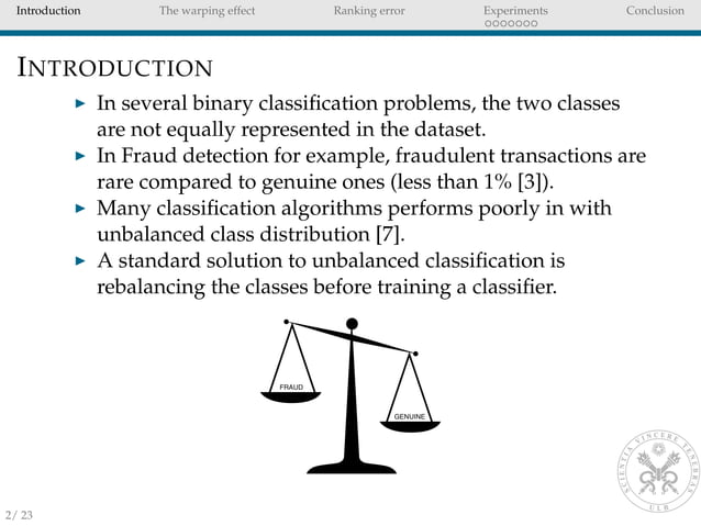 When is undersampling effective in unbalanced classification tasks? | PPT