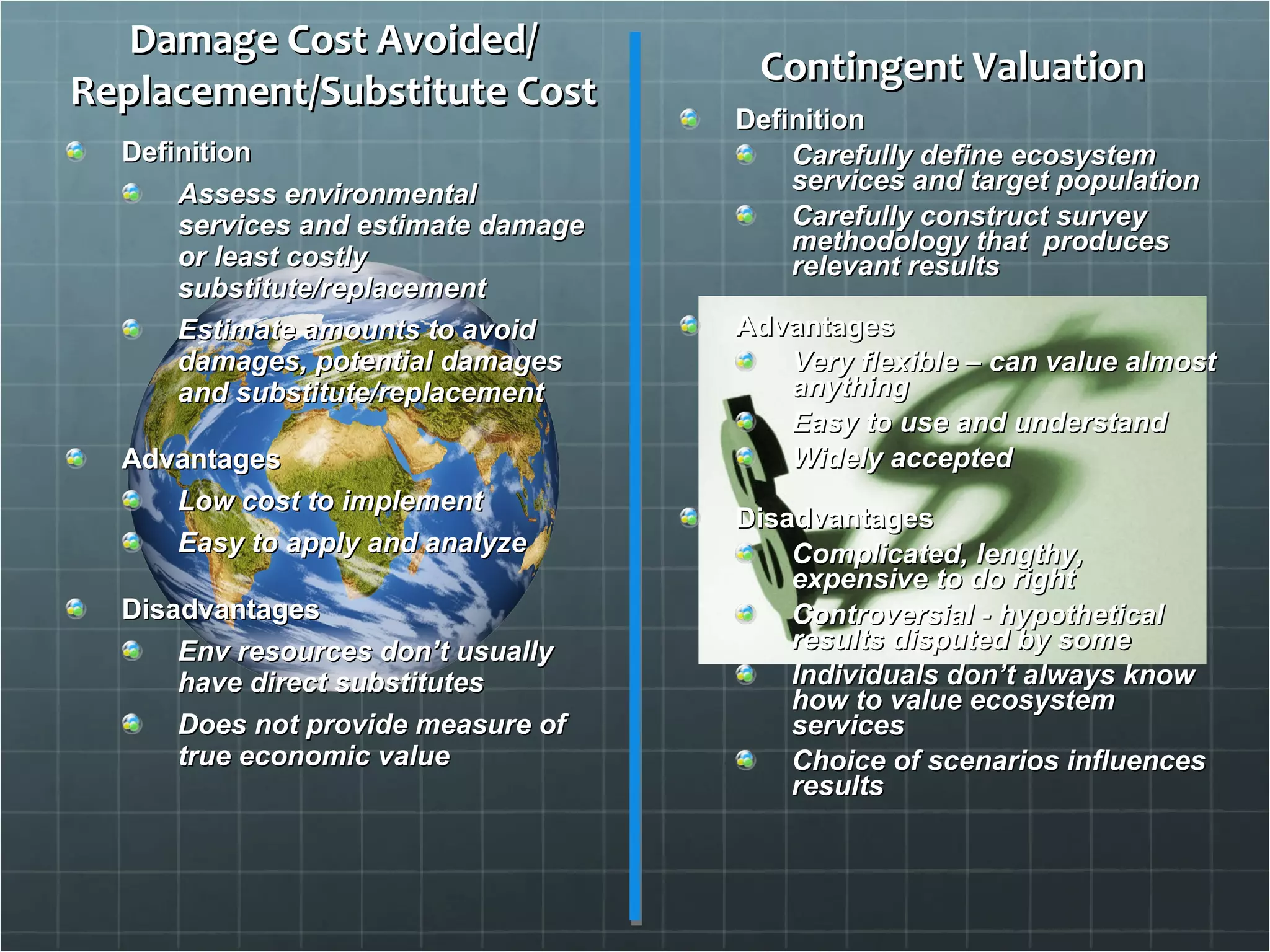 Presentation: Valuing Ecosystem Services, Methods and Practices | PPT