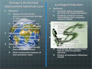 Presentation: Valuing Ecosystem Services, Methods and Practices | PPT