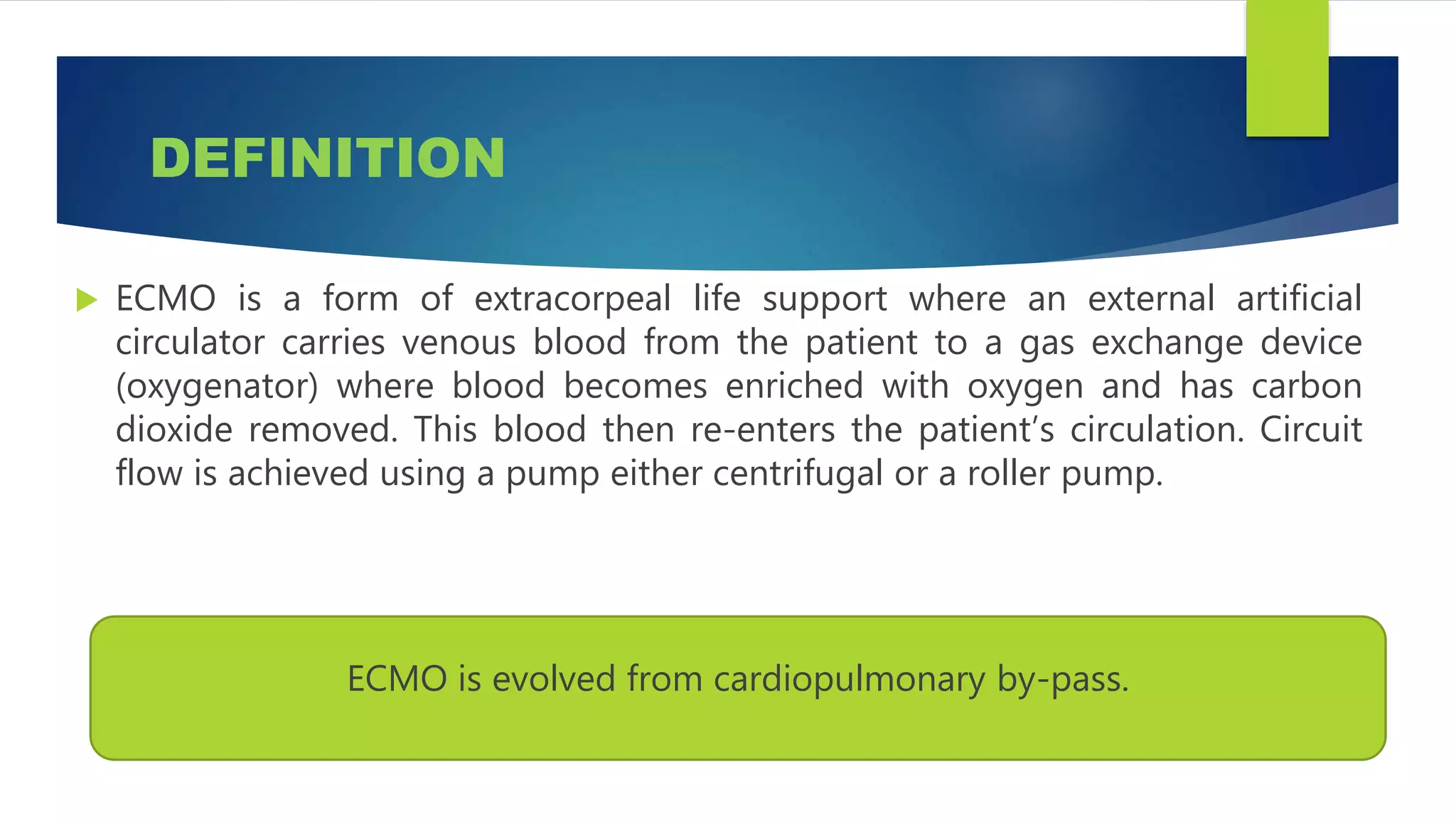 Ecmo (Extracorporeal membrane oxygenation) | PPTX